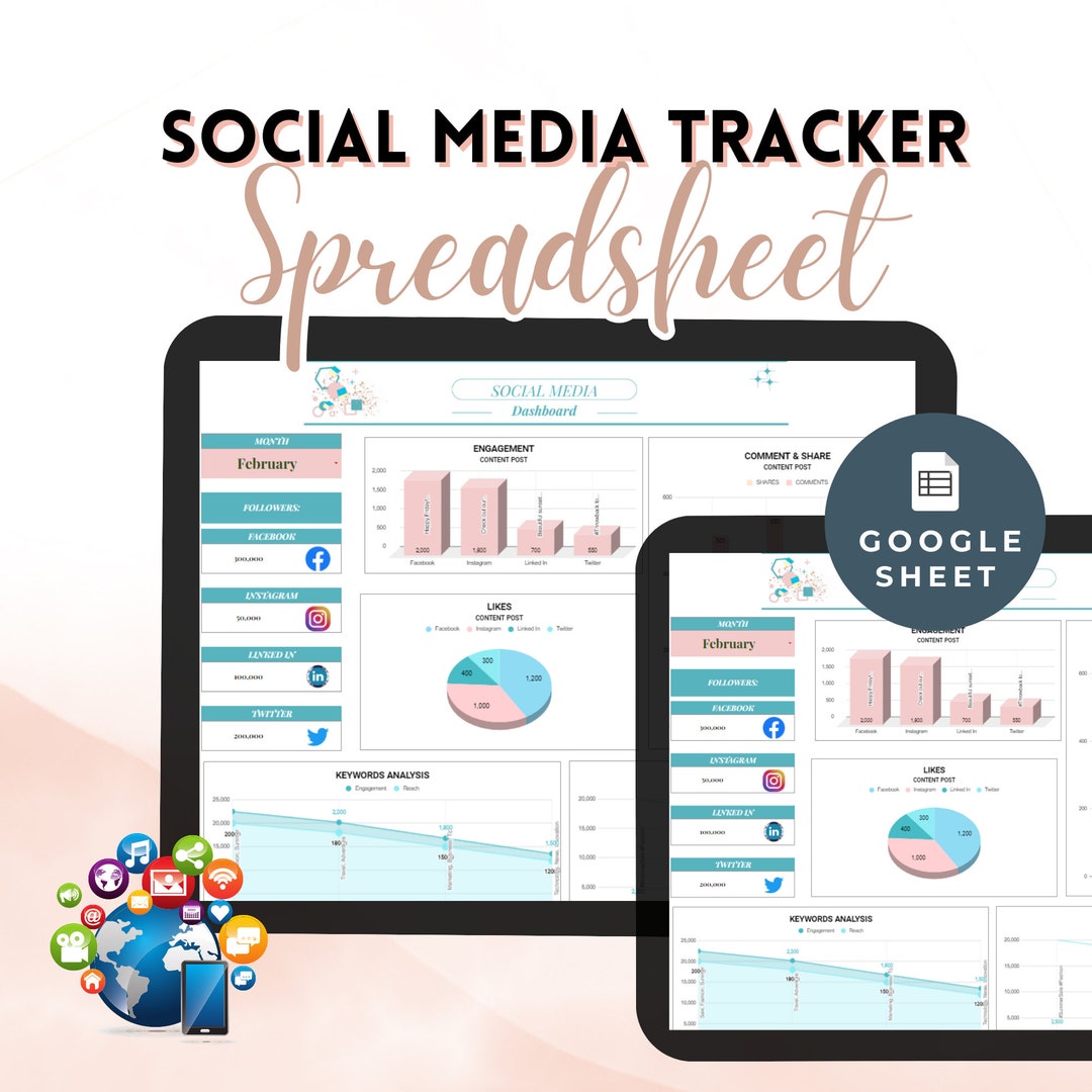 Social Media Tracker Google Sheet Social Media Analytics Tracker ...
