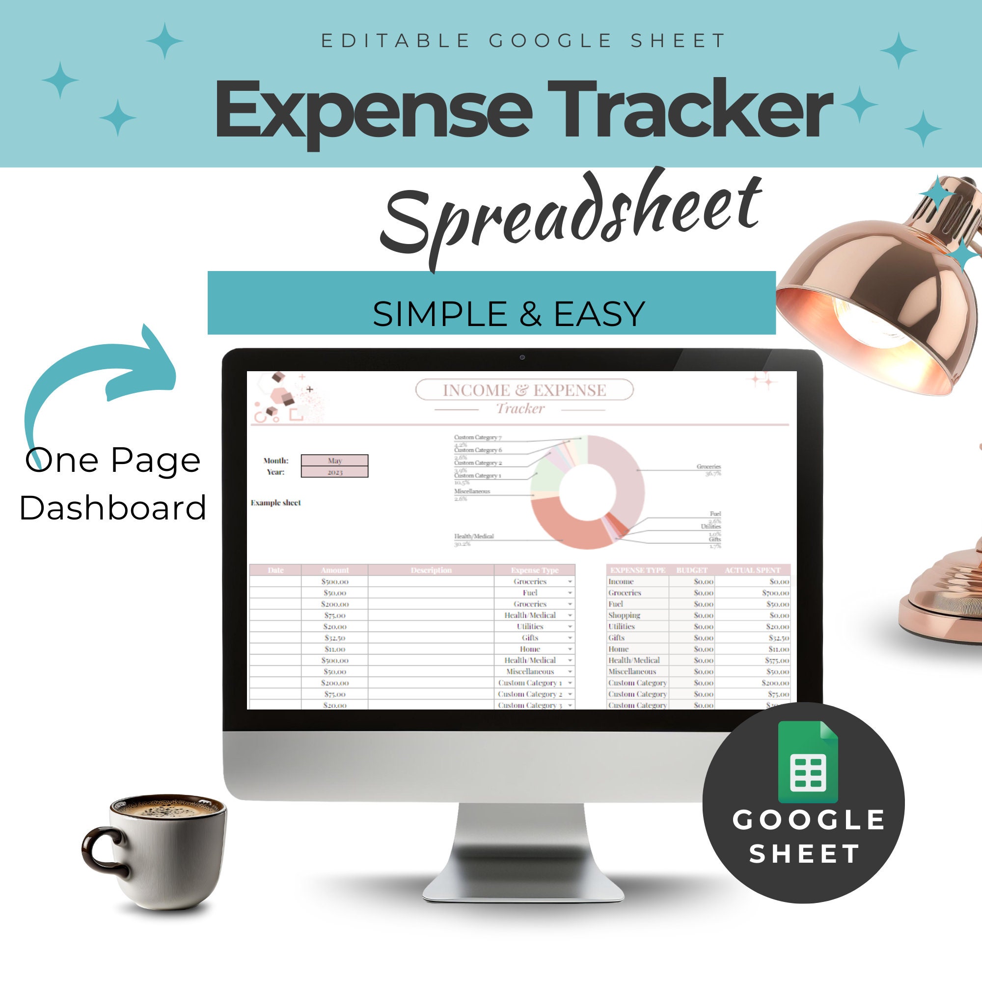Business Expenses Google Sheet Template Business Expense - Etsy
