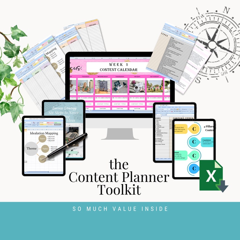 Social Media Content Planning Template Google Sheets Excel Workbook ...