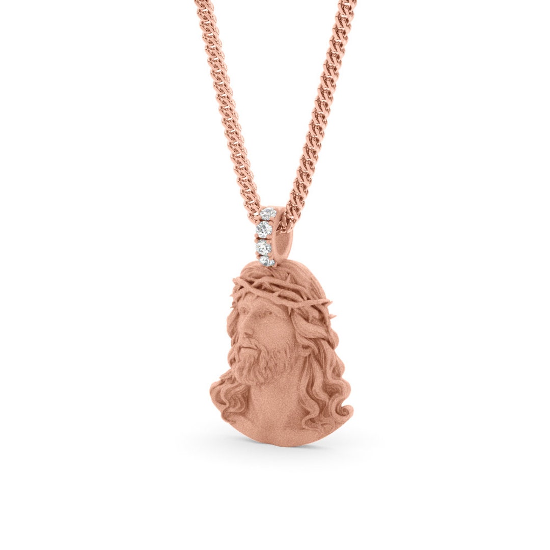 Jesus Pendant, Jesus Diamond Pendant, Crown of Thornes Pendant ...