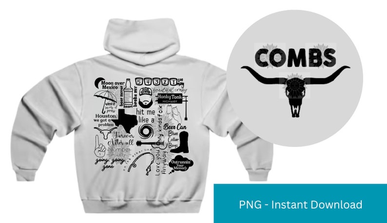 Luke Combs Song Collage PNG for T-shirt Hoodie - Etsy