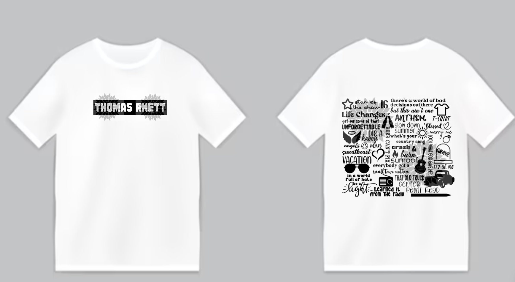 Thomas Rhett Song Collage PNG/SVG for T-shirt/hoodie - Etsy