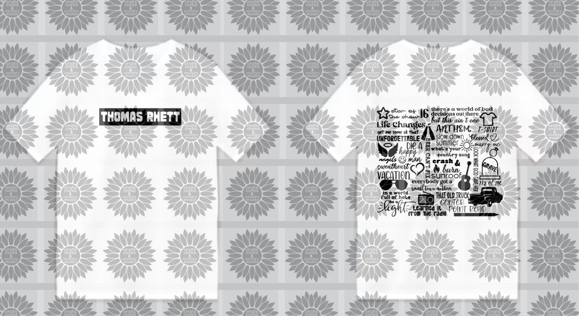 Thomas Rhett Song Collage PNG/SVG for T-shirt/hoodie - Etsy