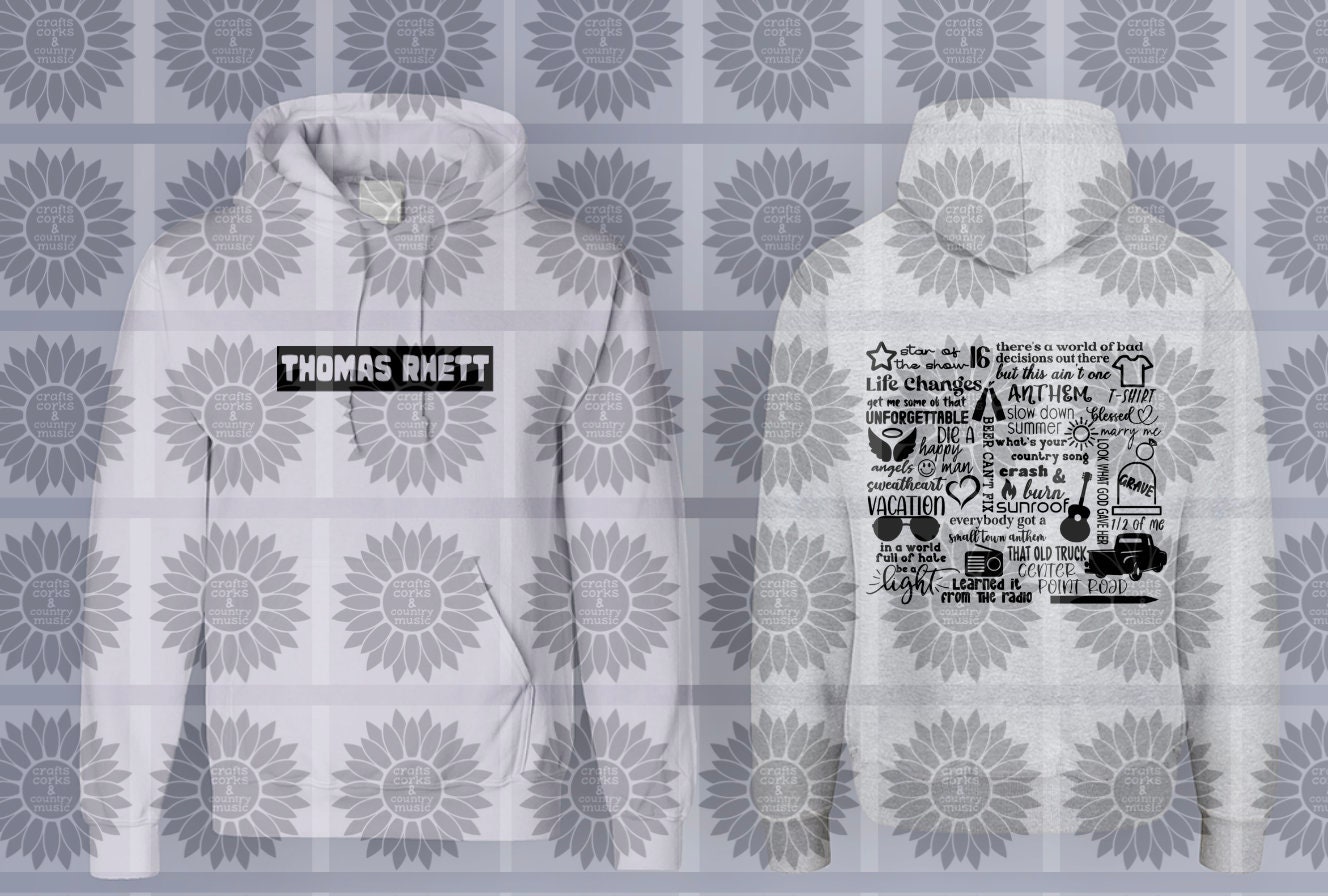 Thomas Rhett Song Collage PNG/SVG for T-shirt/hoodie - Etsy