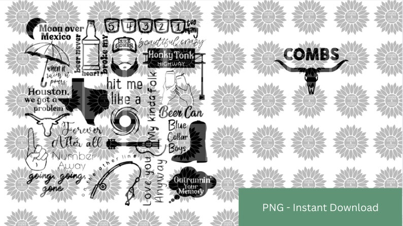 Luke Combs Song Collage PNG for T-shirt Hoodie - Etsy