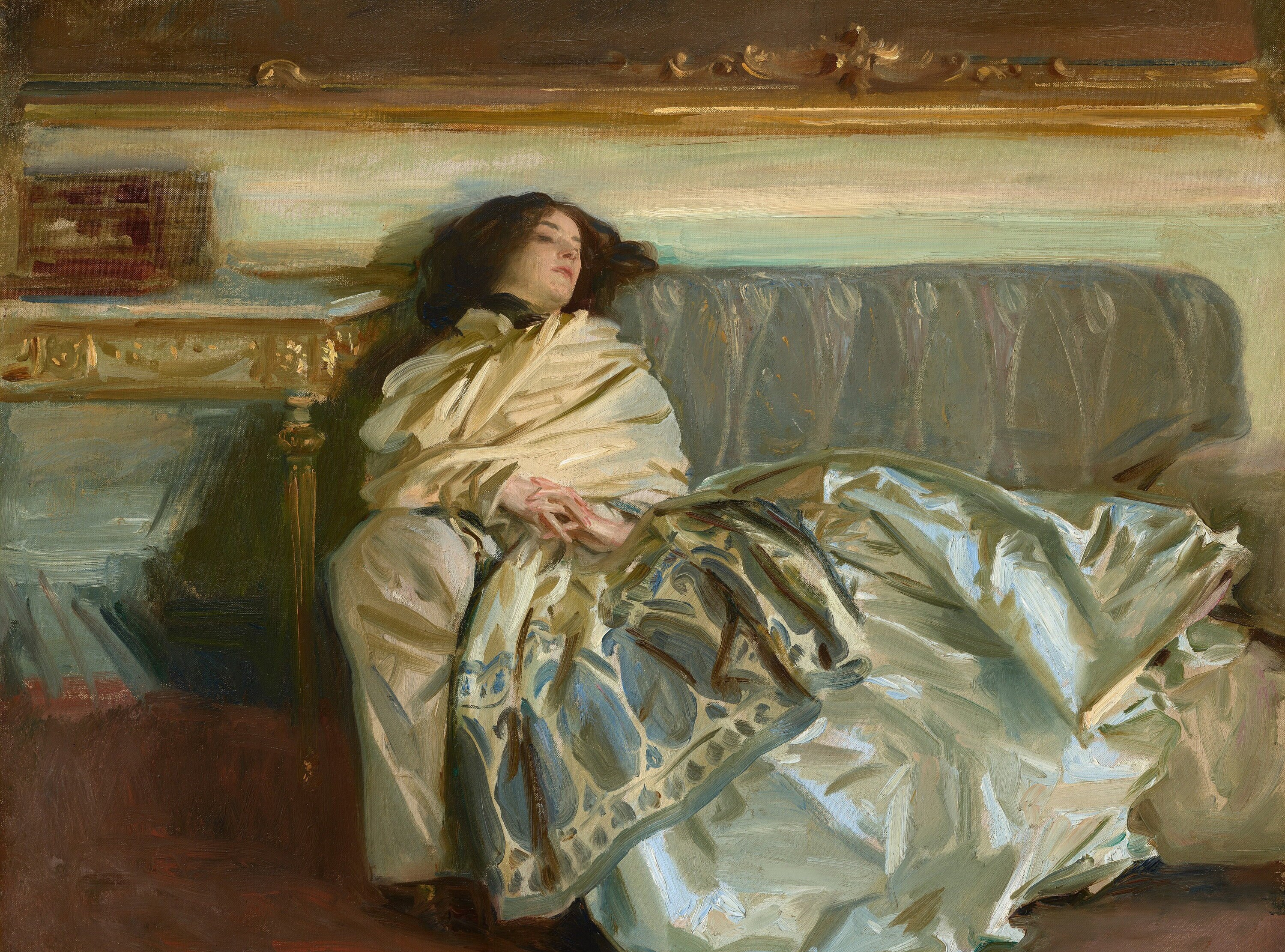 Printable Soft Vintage Realism Oil Painting | Nonchaloir (repose) by ...