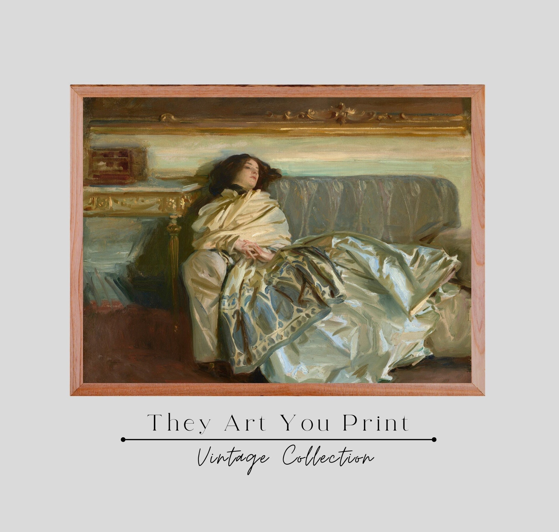 Printable Soft Vintage Realism Oil Painting | Nonchaloir (repose) by ...