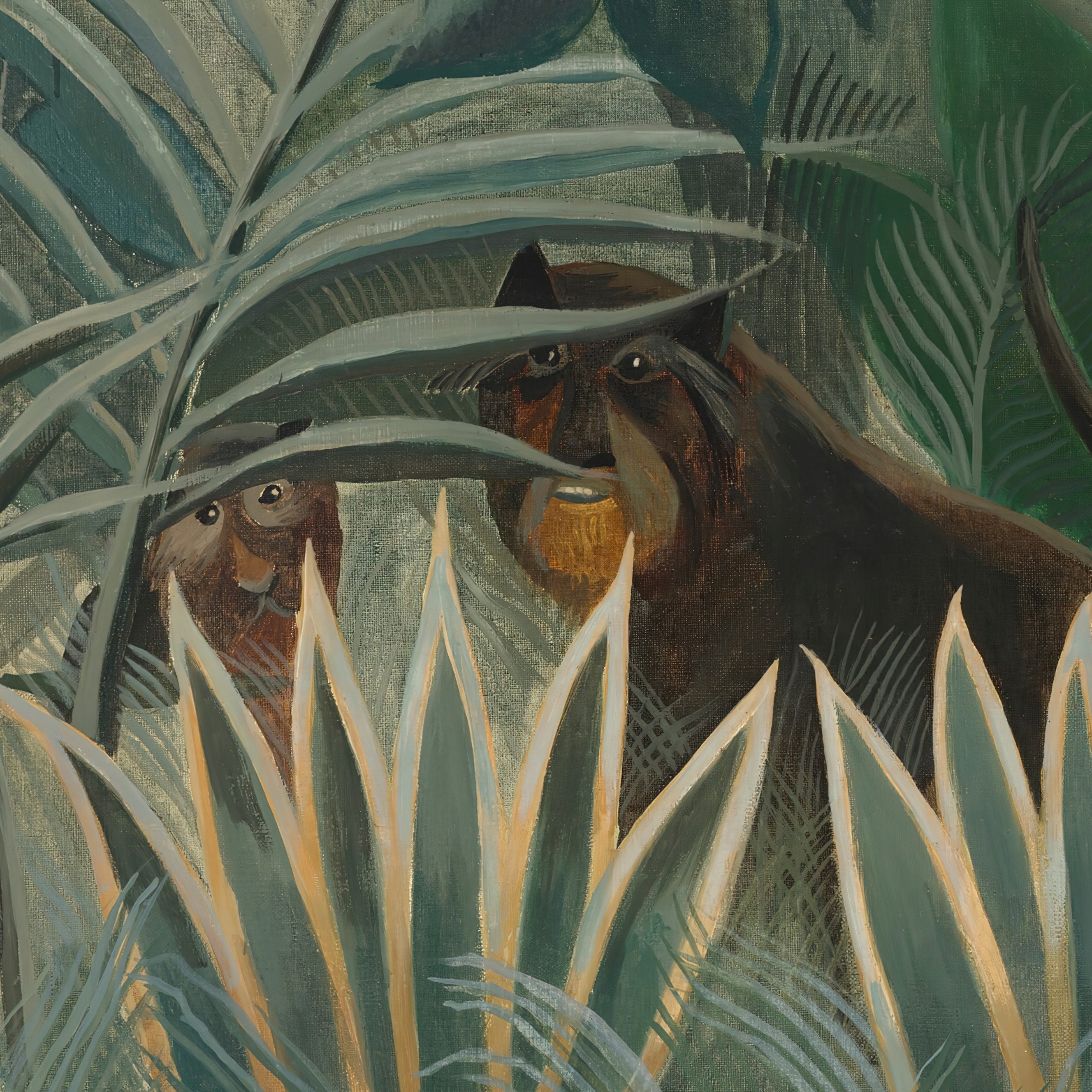 Printable Equatorial Jungle by Henri Rousseau | Tropical Jungle Vintage ...