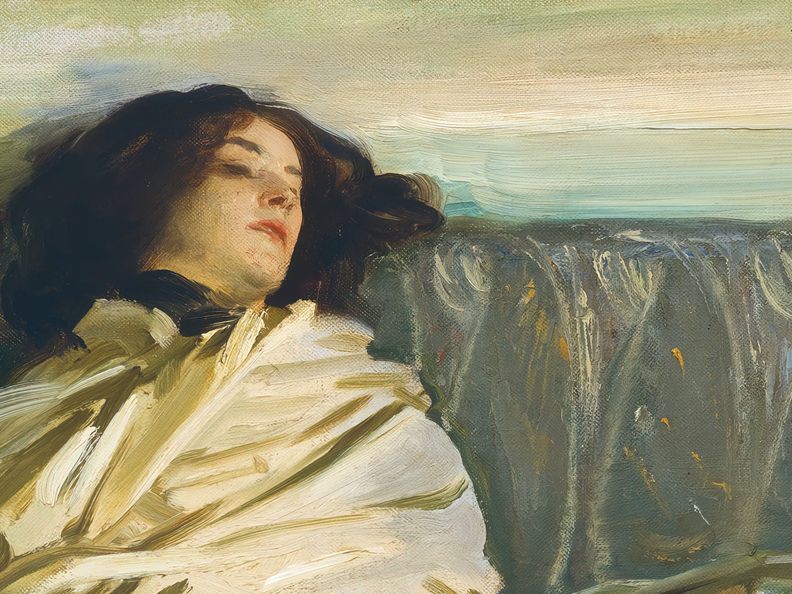 Printable Soft Vintage Realism Oil Painting | Nonchaloir (repose) by ...