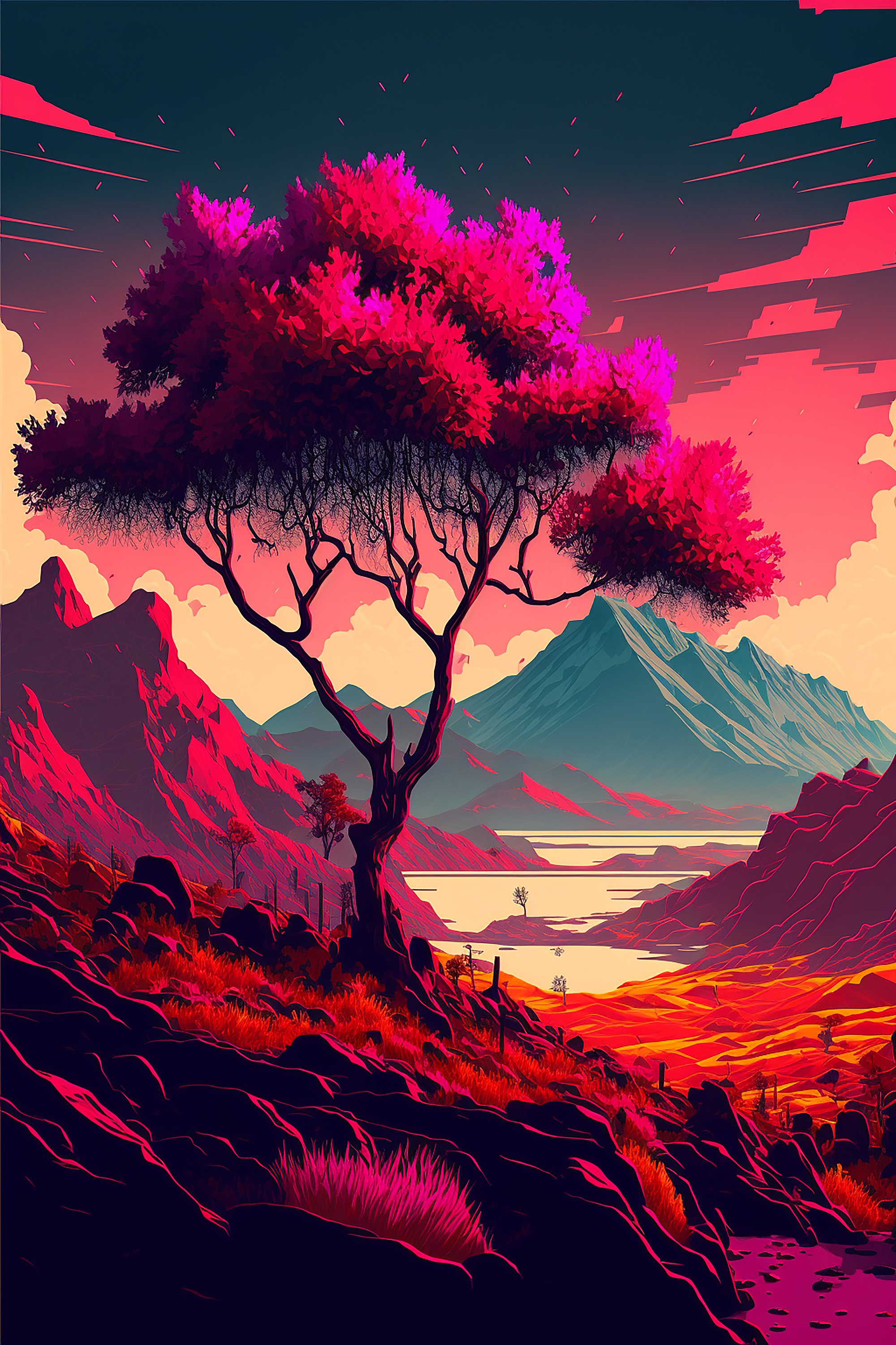 Vibrant Retro Scene - 5 Images - Etsy