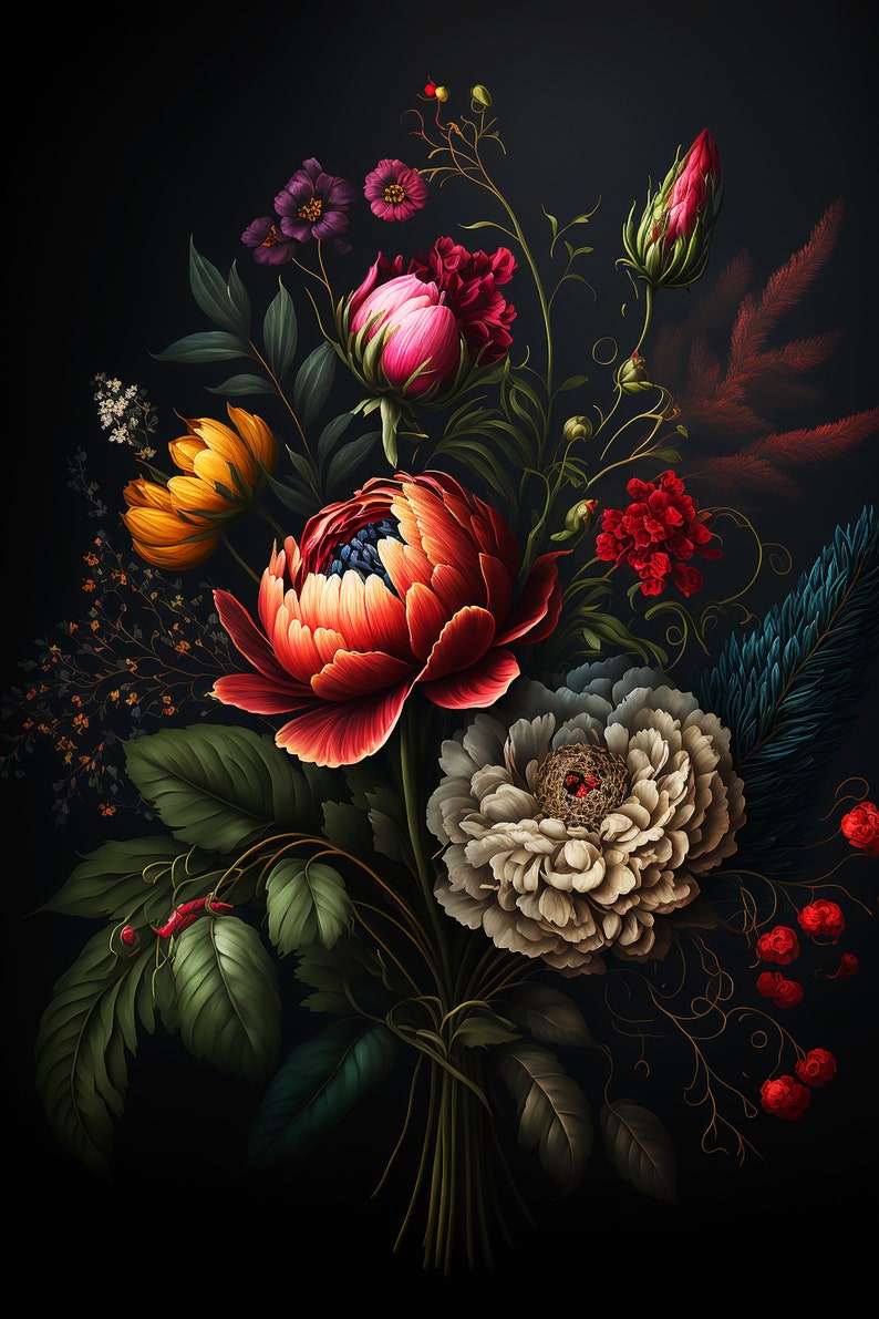 Vintage Flowers - 5 Images - Etsy