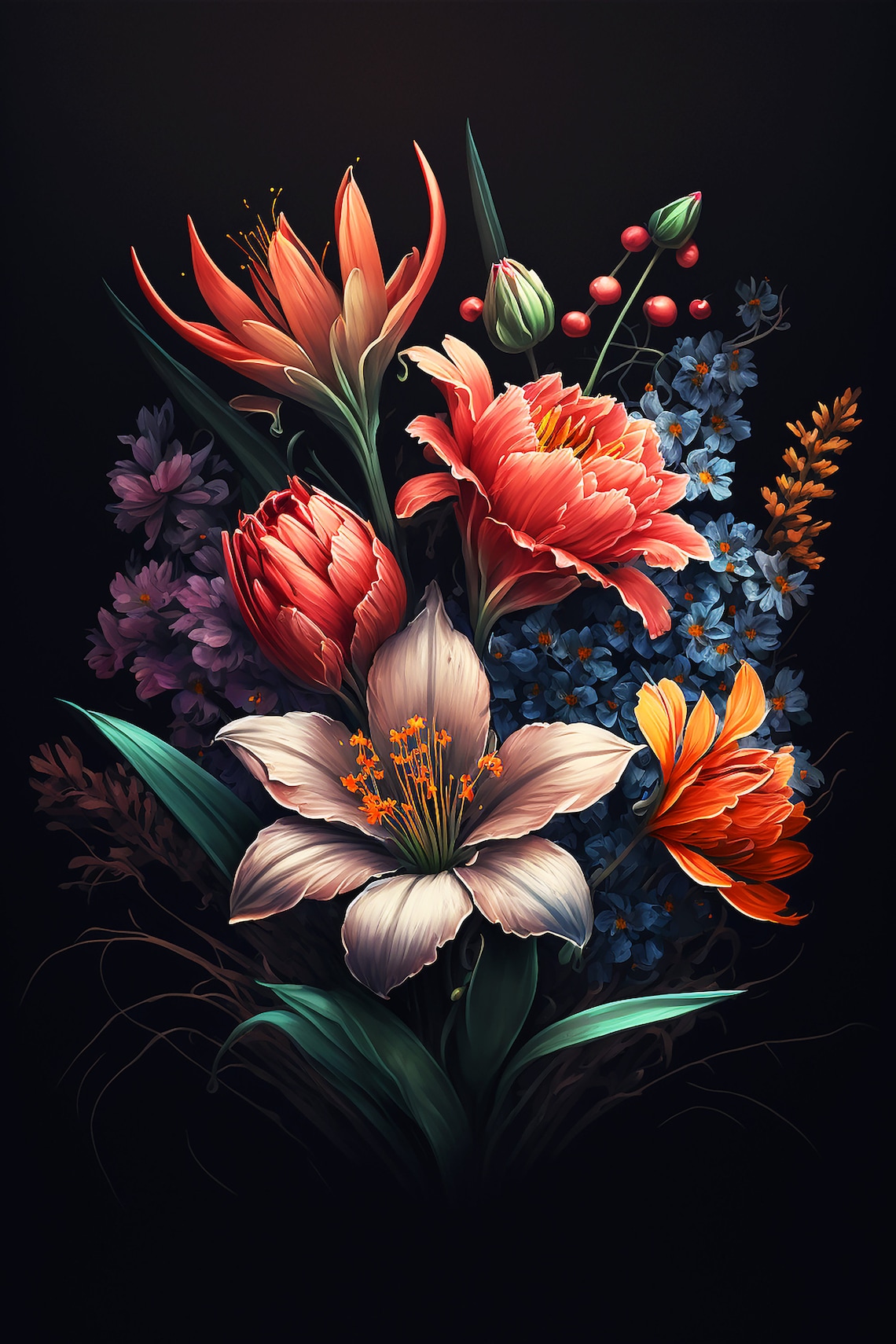 Vintage Flowers - 5 Images - Etsy