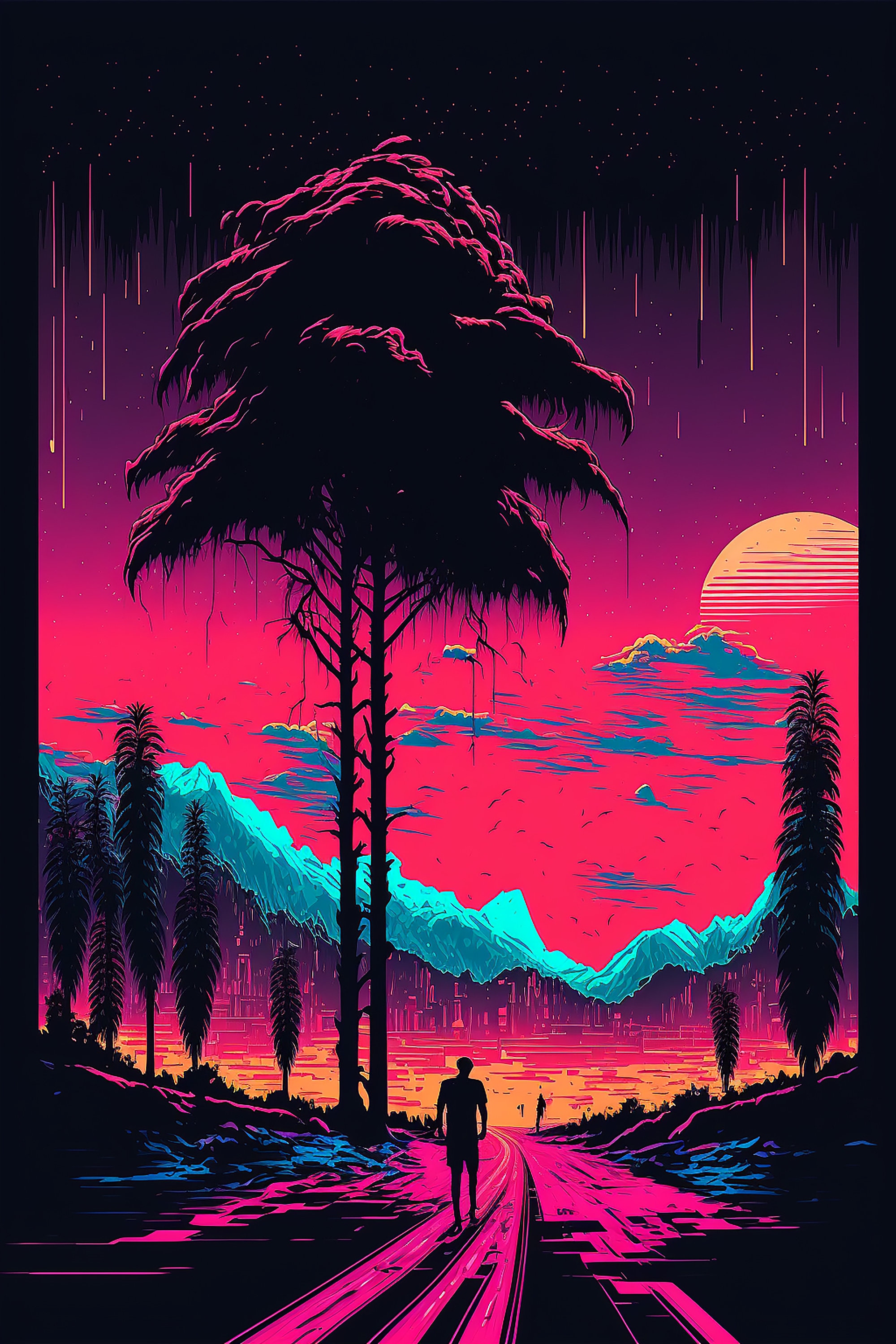 Vibrant Retro Scene - 5 Images - Etsy