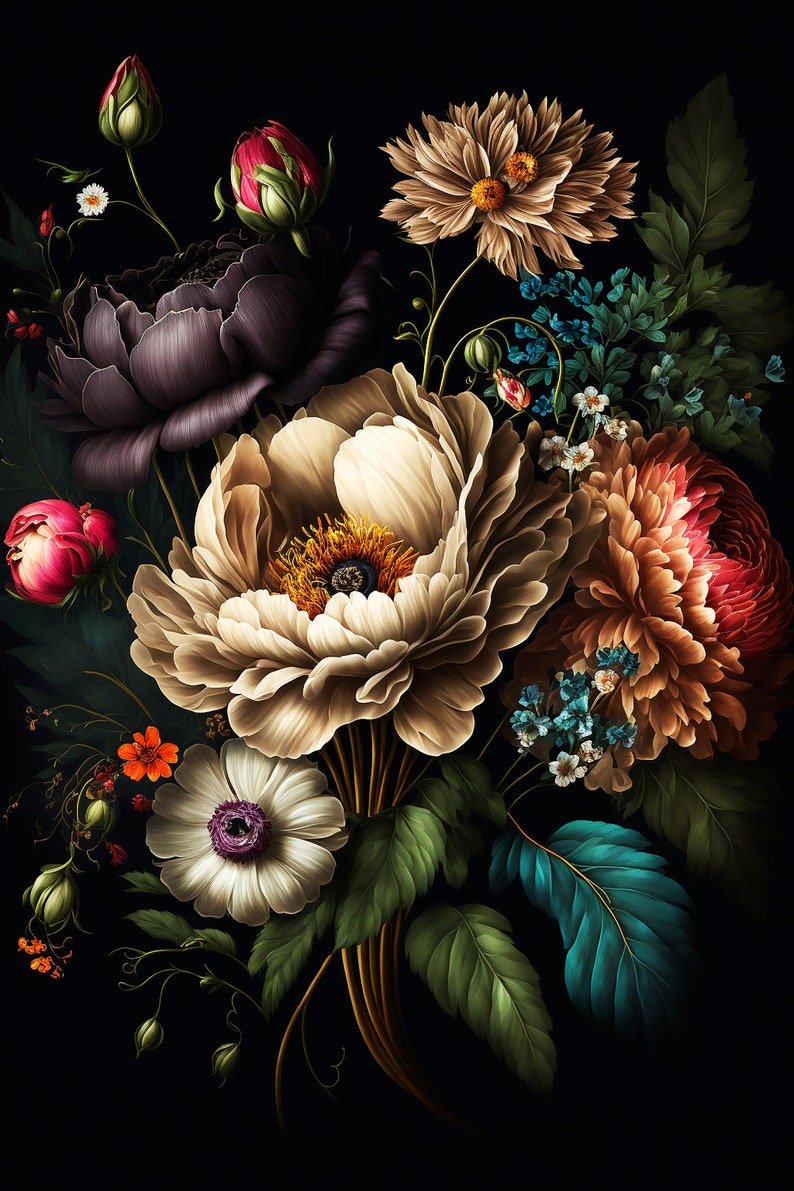 Vintage Flowers - 5 Images - Etsy