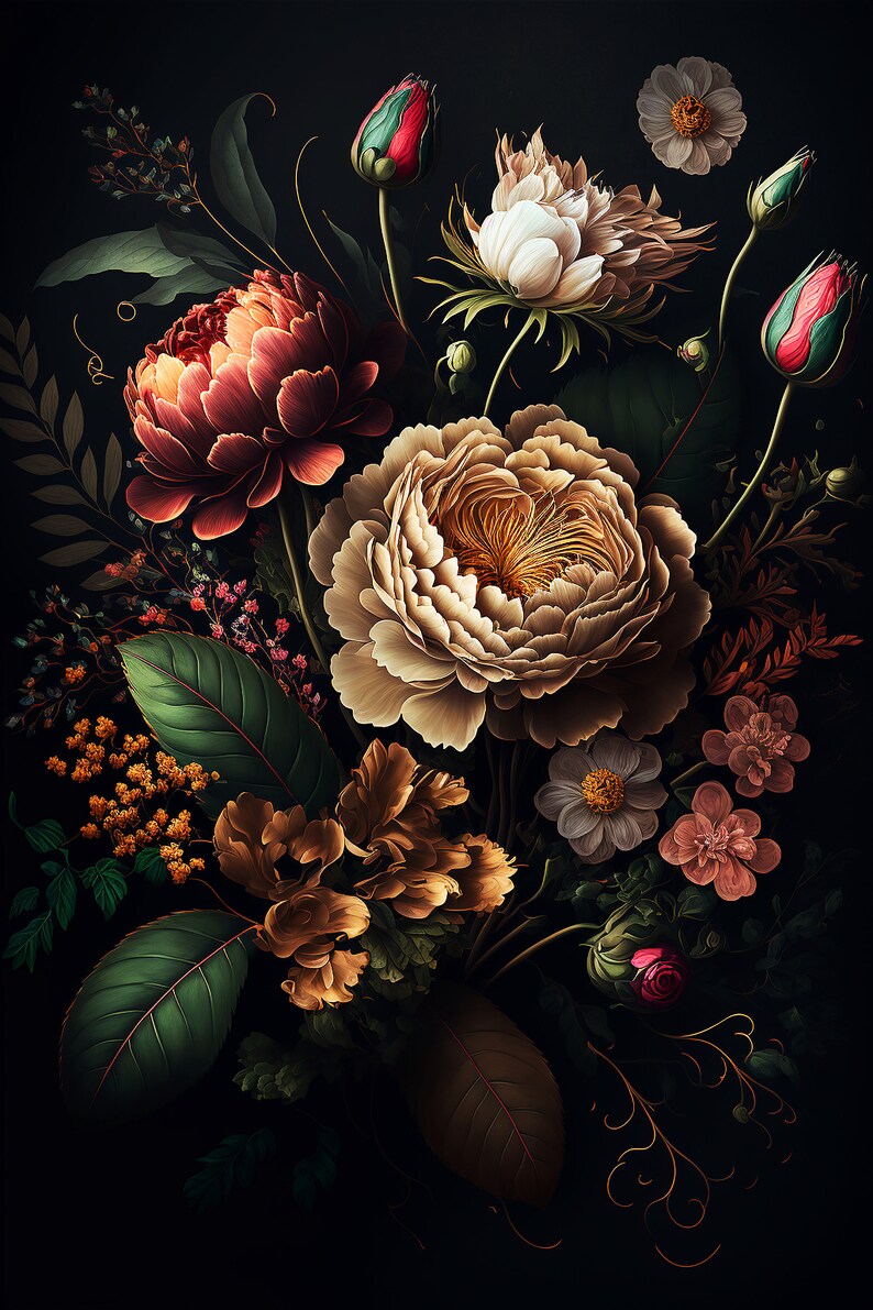 Vintage Flowers - 5 Images - Etsy