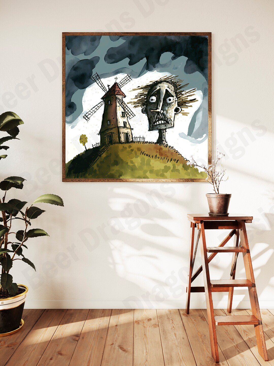 Surreal Art the Windmill's Smile Digital Art - Etsy