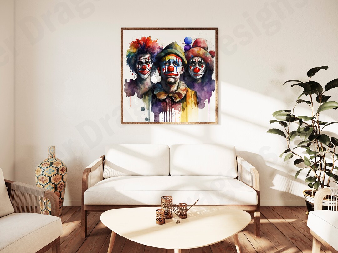 The Three Clowns Emotions Art - Etsy