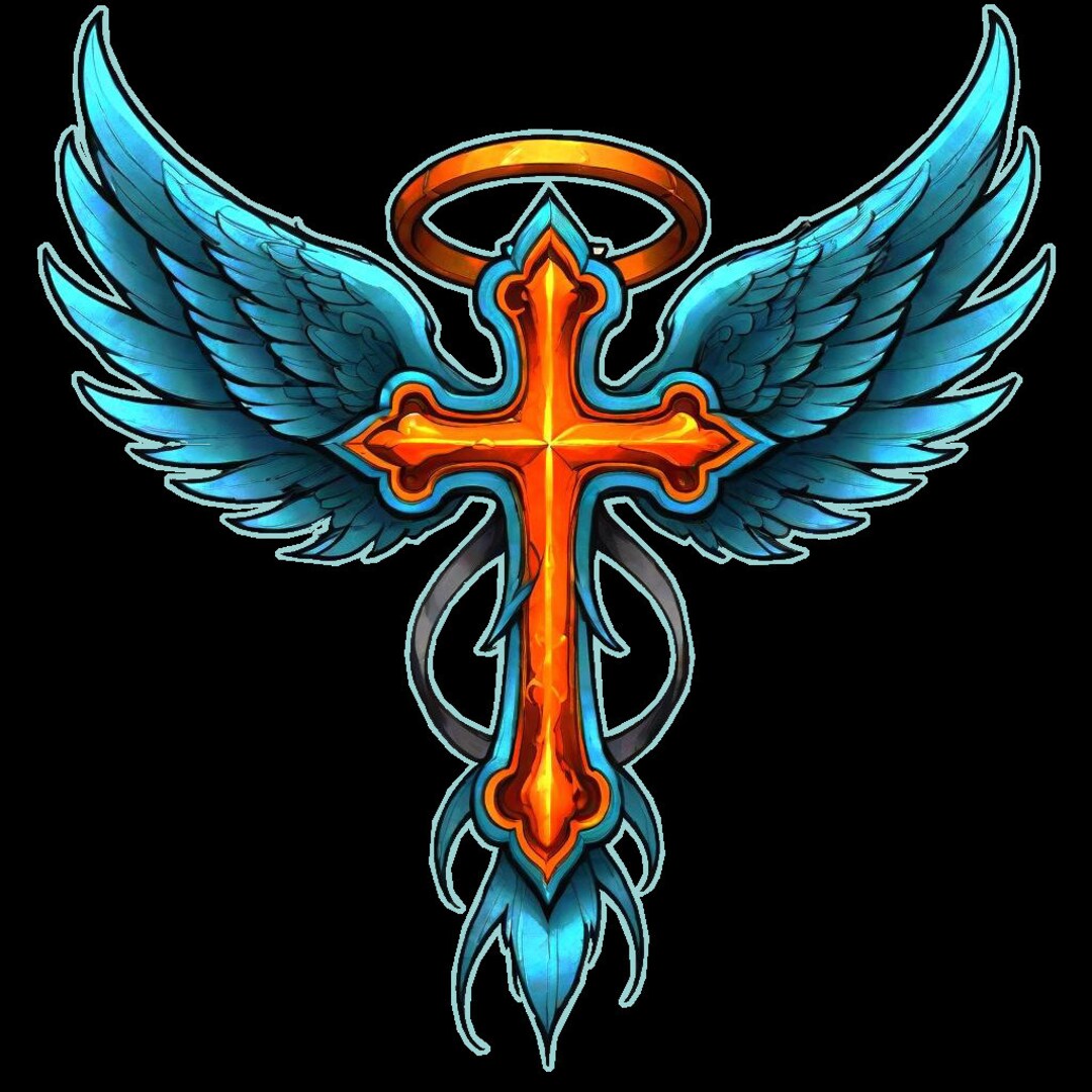 Winged Cross Design - Etsy