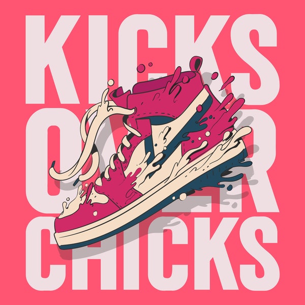 Kicks Over Chicks Png - Etsy