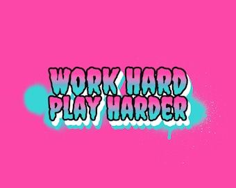 Work Hard, Play Harder Aesthetic Desktop - Etsy