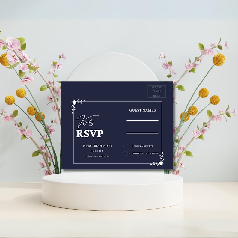 Minimal Editable Wedding Invitation Template, Customizable Digital ...