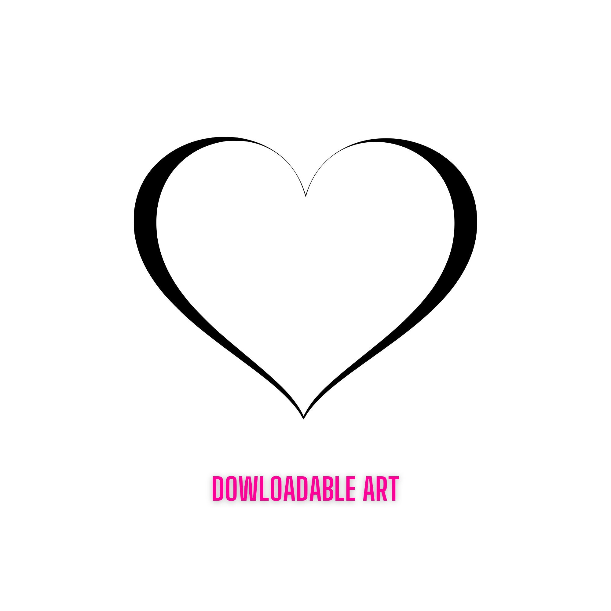 Hearts Outline Digital Download SVG and PNG Printable Art for Print on ...