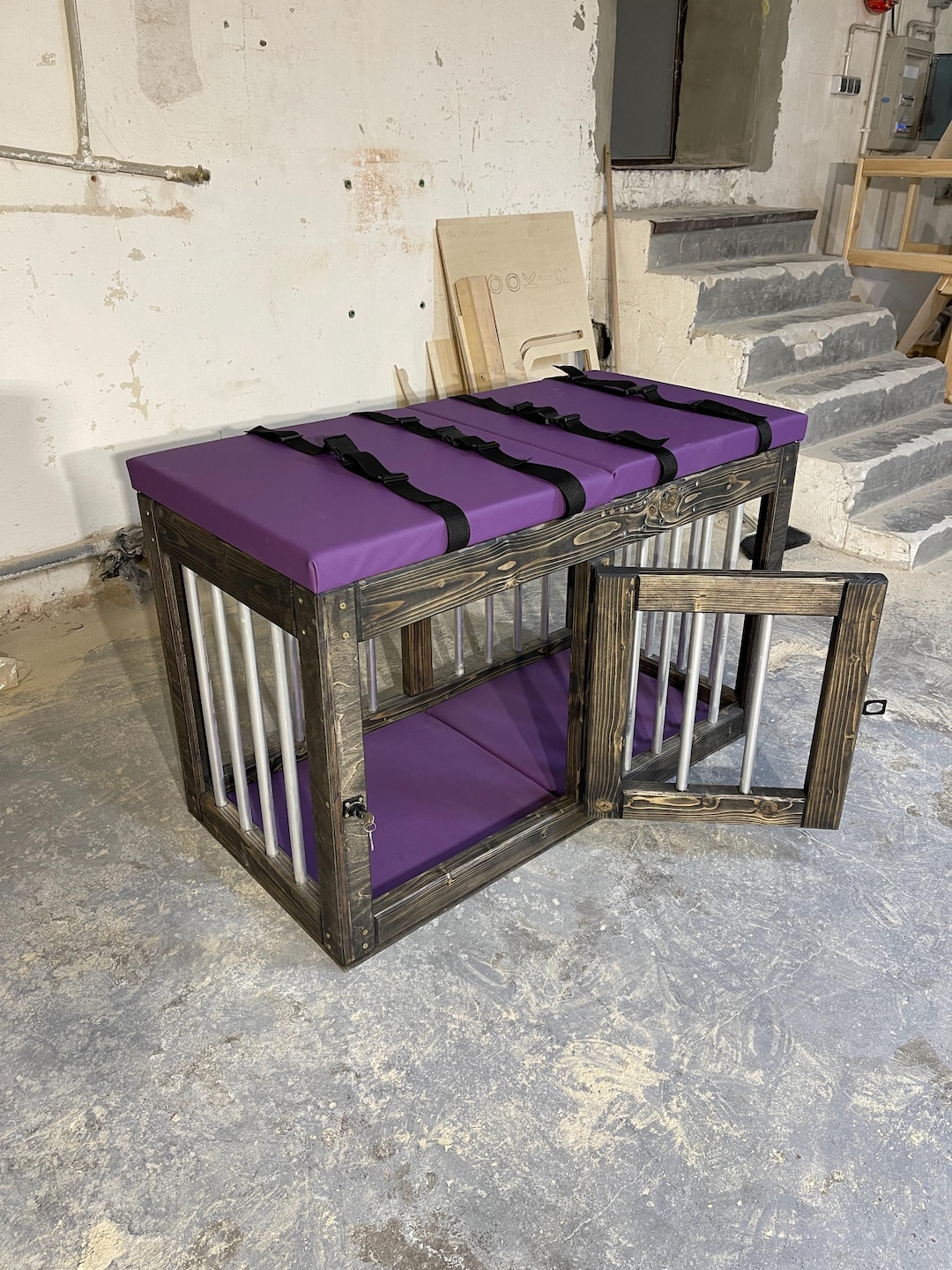 BDSM Cage Table – Wooden Bondage Box With Padded Top | Eco-leather ...