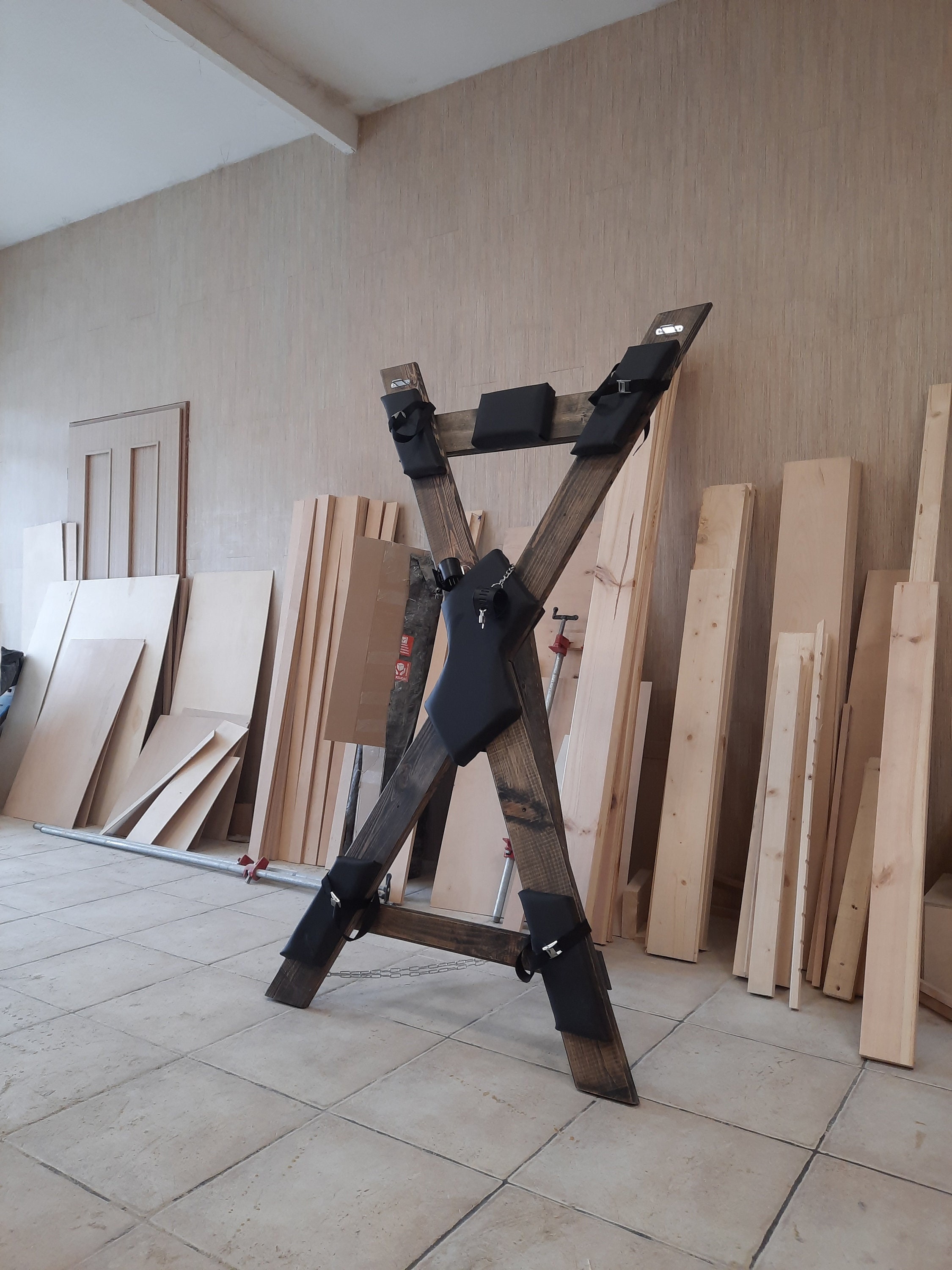 St. Andrews Cross Without Footrest BDSM Dungeon or Secret Room - Etsy ...