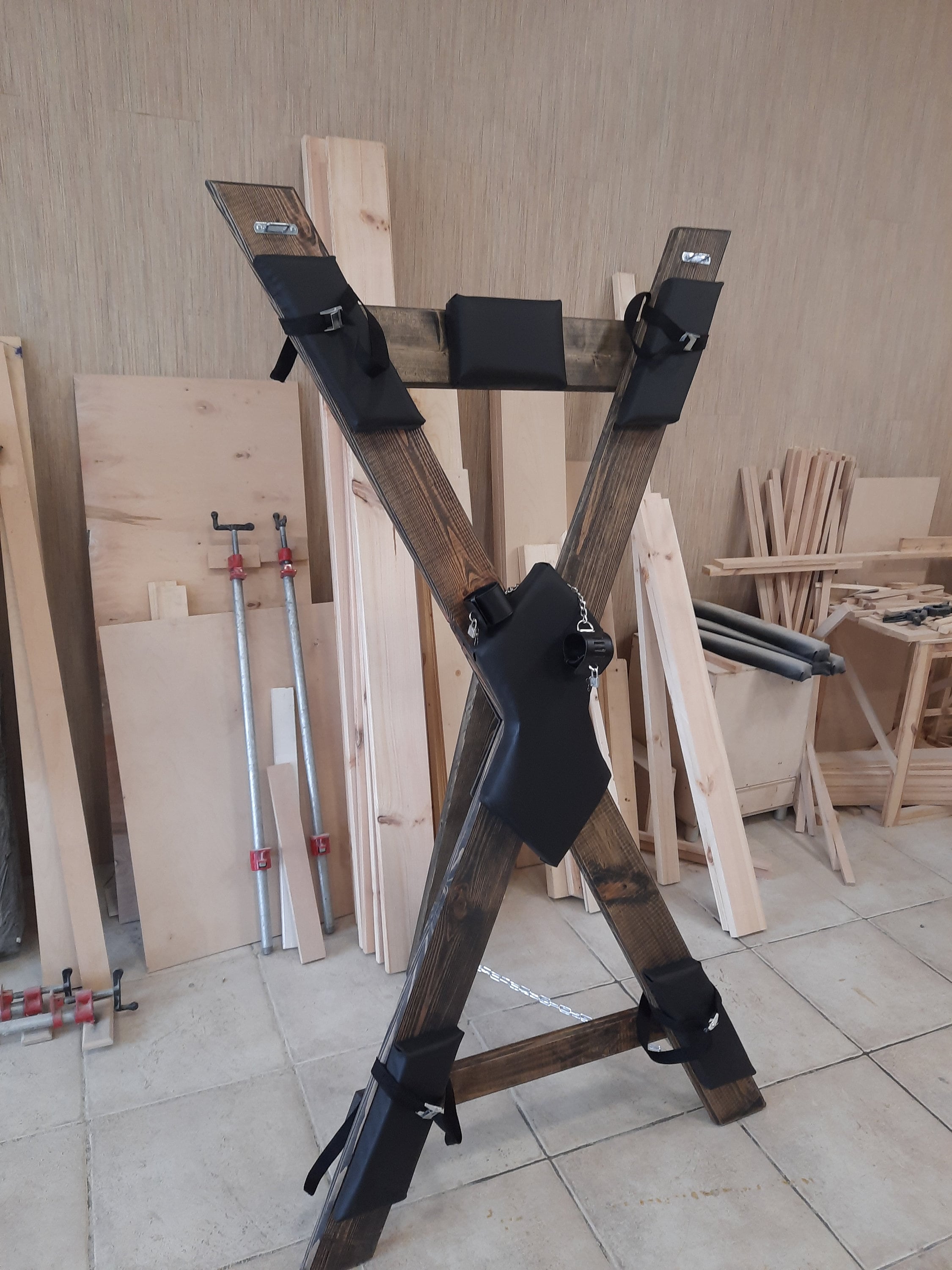 BDSM Wooden Padded St Andrews Cross With Footrest Dungeon - Etsy
