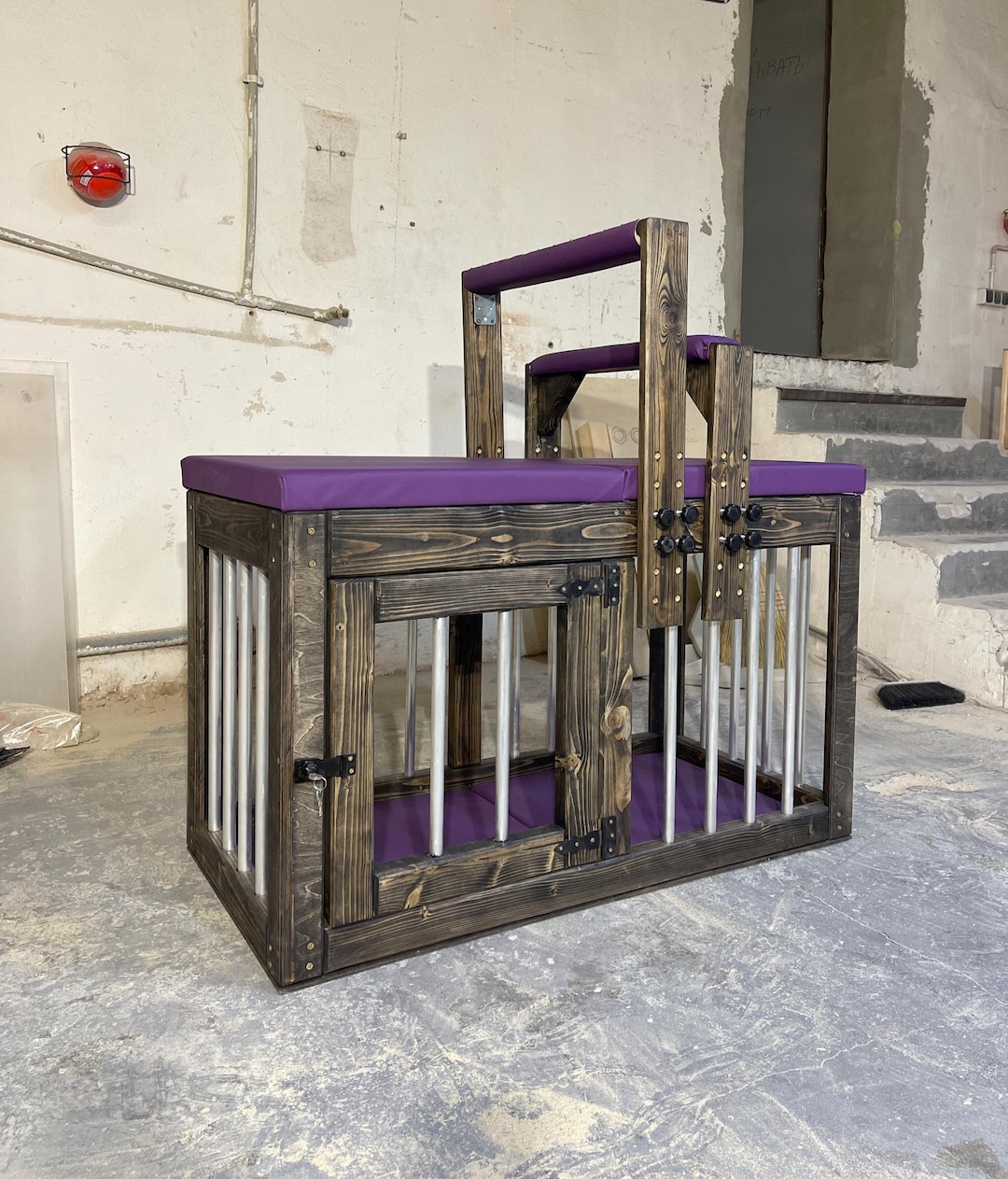 BDSM Cage Table With Adjustable Clamp – Wooden Bondage Furniture With ...