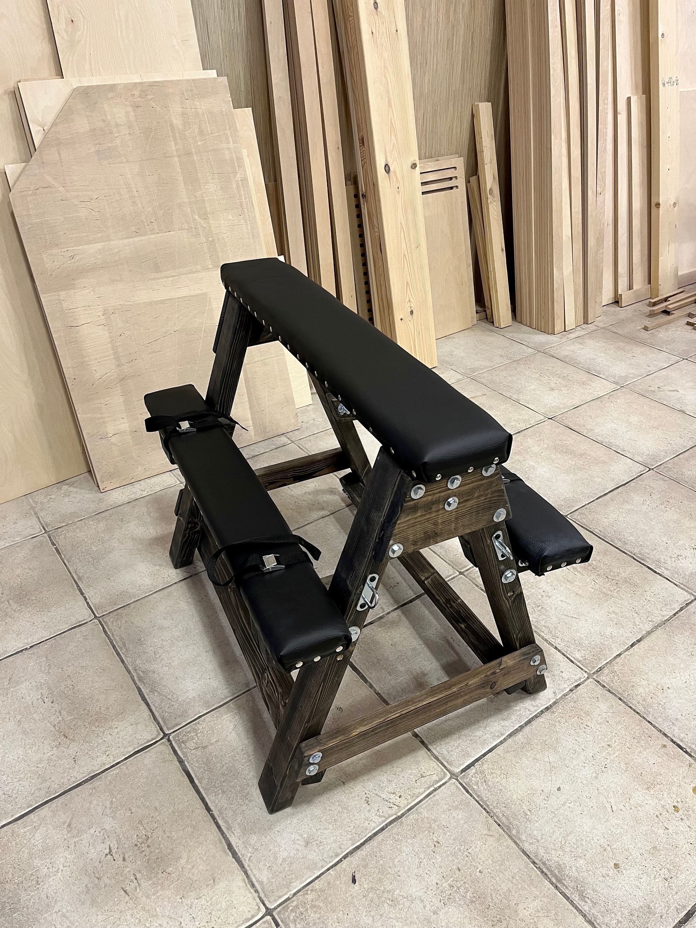 Handmade Wooden Spanking Bench – Adjustable Bondage Bench, BDSM Sex ...
