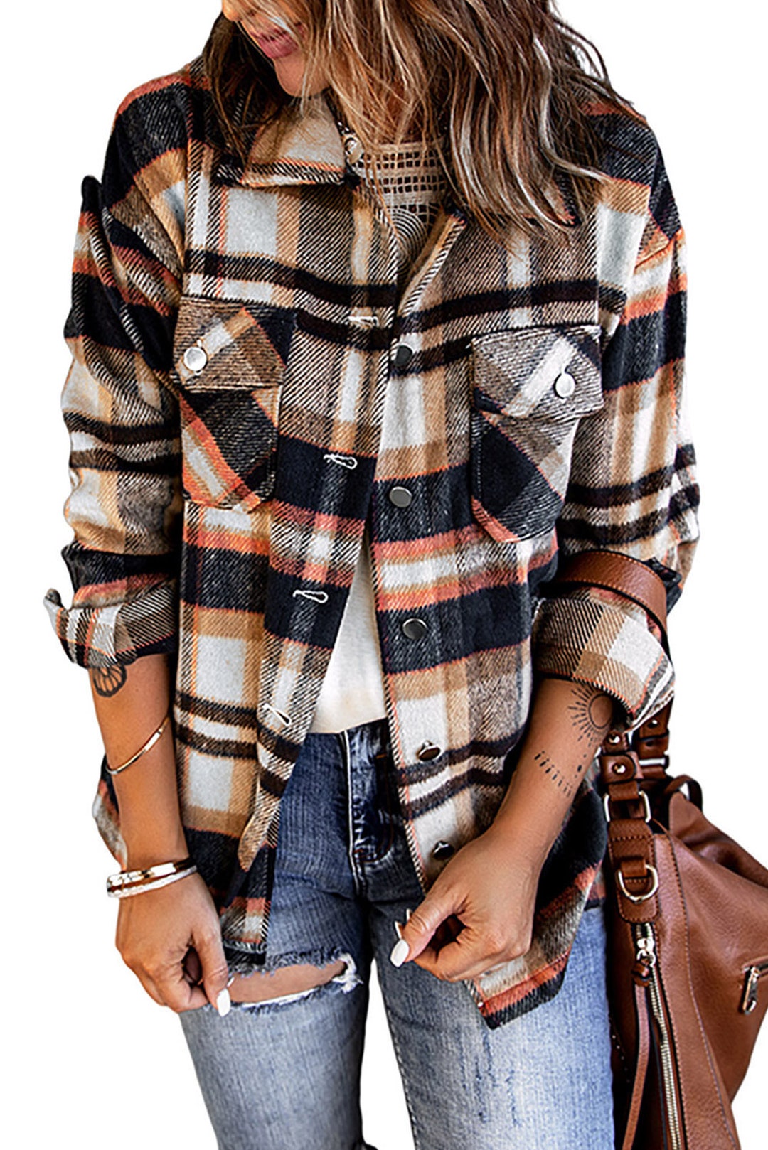 Cali Chic Women Shacket Celebrity Blue Plaid Pocketed Jacket - Etsy