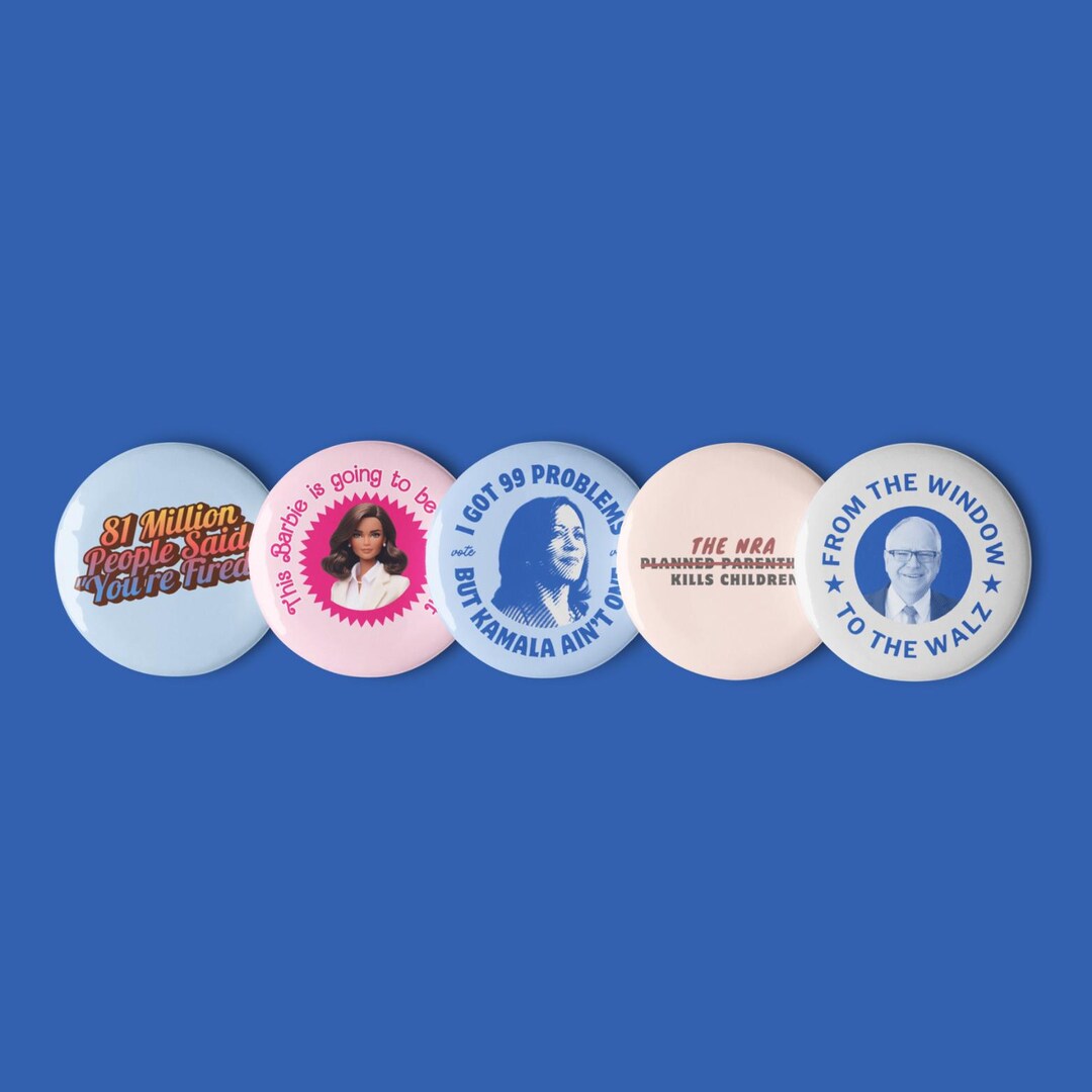Kamala Harris and Tim Walz 2024 Set of Pin Buttons - Etsy