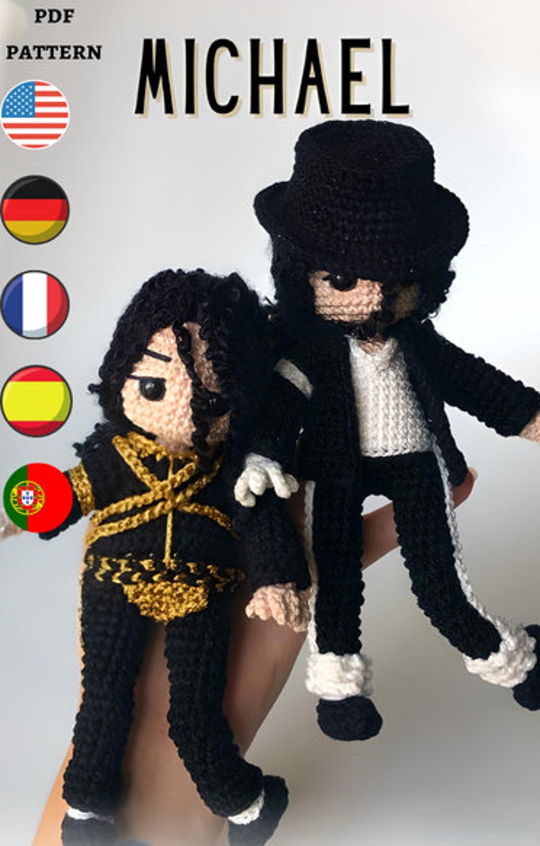Michael Jackson Crochet Amigurumi Pdf Pattern English, German, French ...