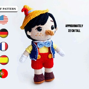Pinocchio Crochet Amigurumi Pdf Pattern English, German, French ...