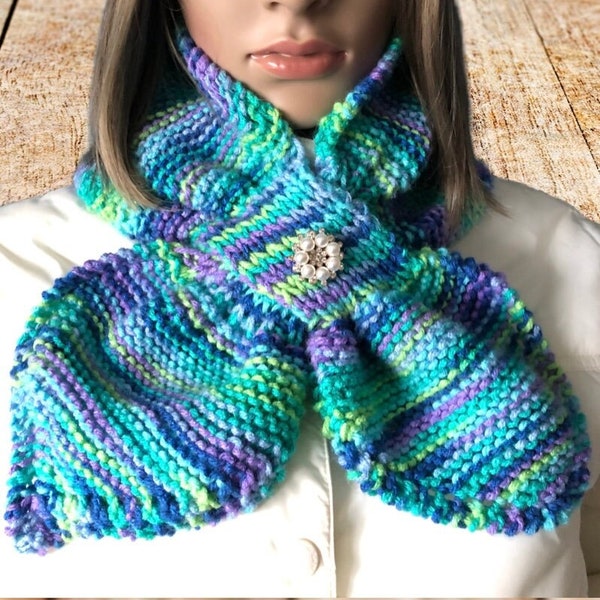 Knit Keyhole Scarf - Etsy
