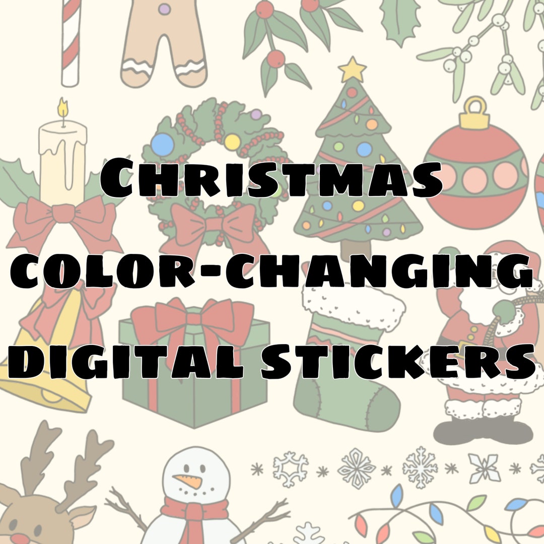 Color-changing Stickers for Goodnotes | Christmas Elements - Etsy