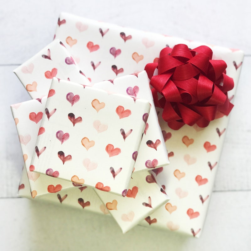 Hearts Wrapping Paper - Etsy
