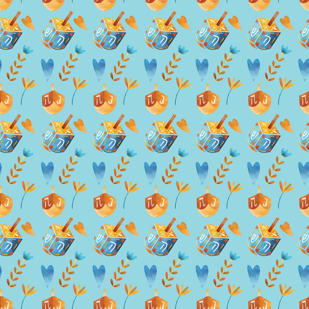 Hanukkah Wrapping Paper Dreidel Gift Wrap Design sustainable, Plastic ...
