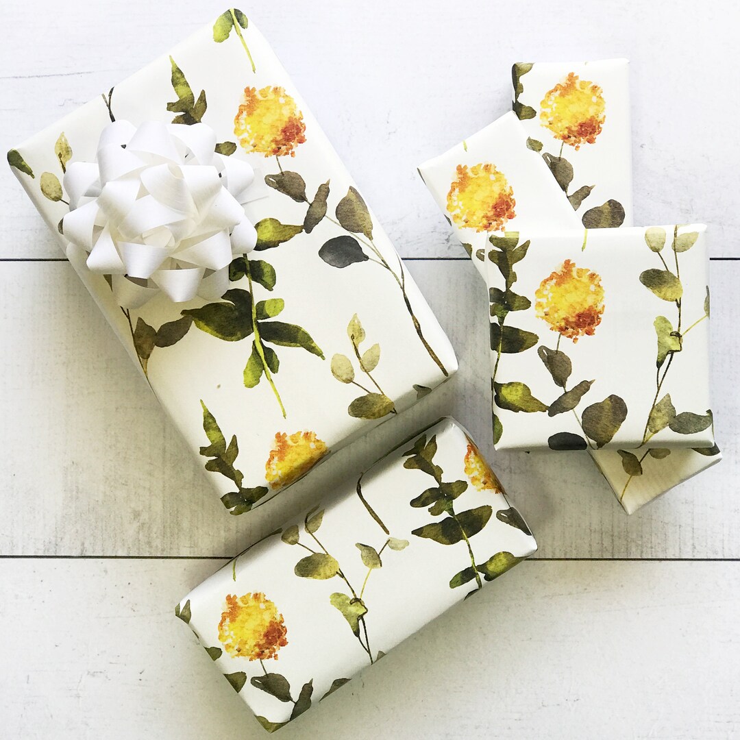 Sunburst Flowers Wrapping Paper (zero Waste, Dissolvable, Plastic Free ...