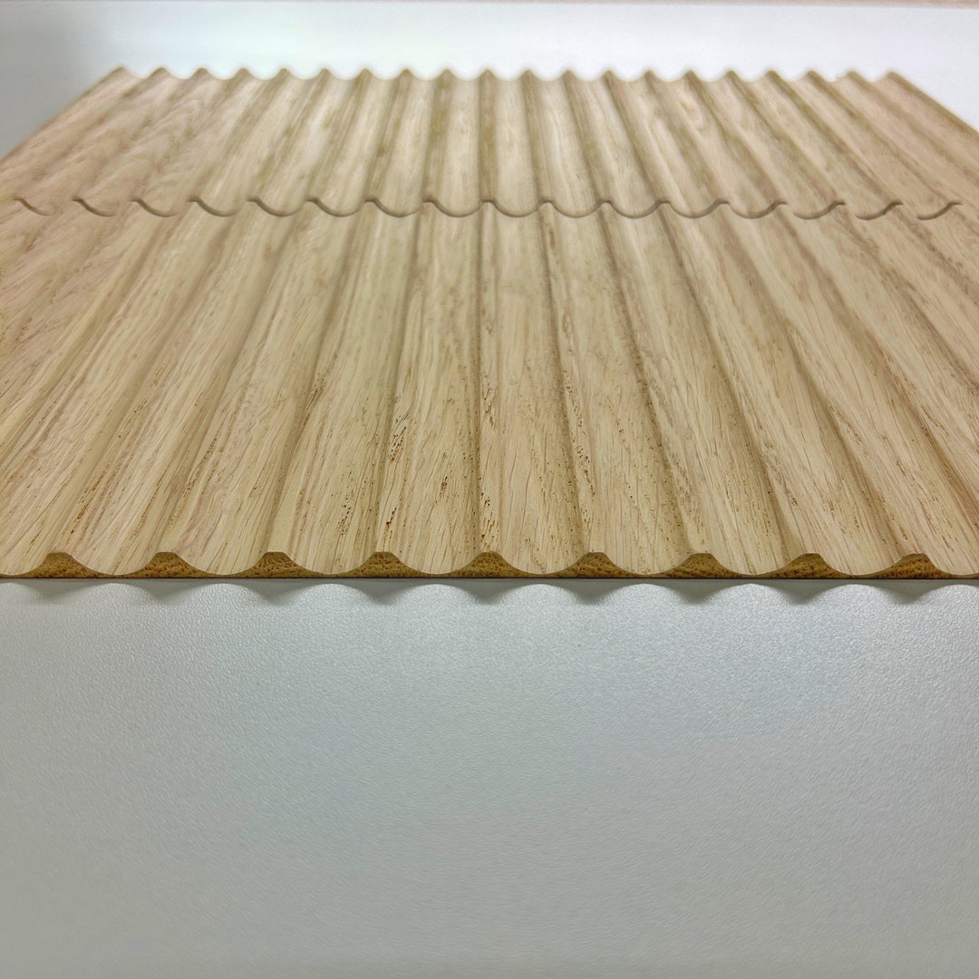 Custom Flutted Natural OAK Overlay Panels Easy Installation Custom Size ...