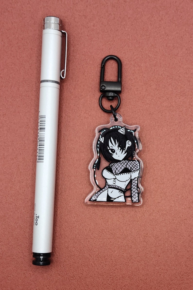 Kawaii Anime Demon Girl 2 double-sided Acrylic Keychain With 1 Side ...