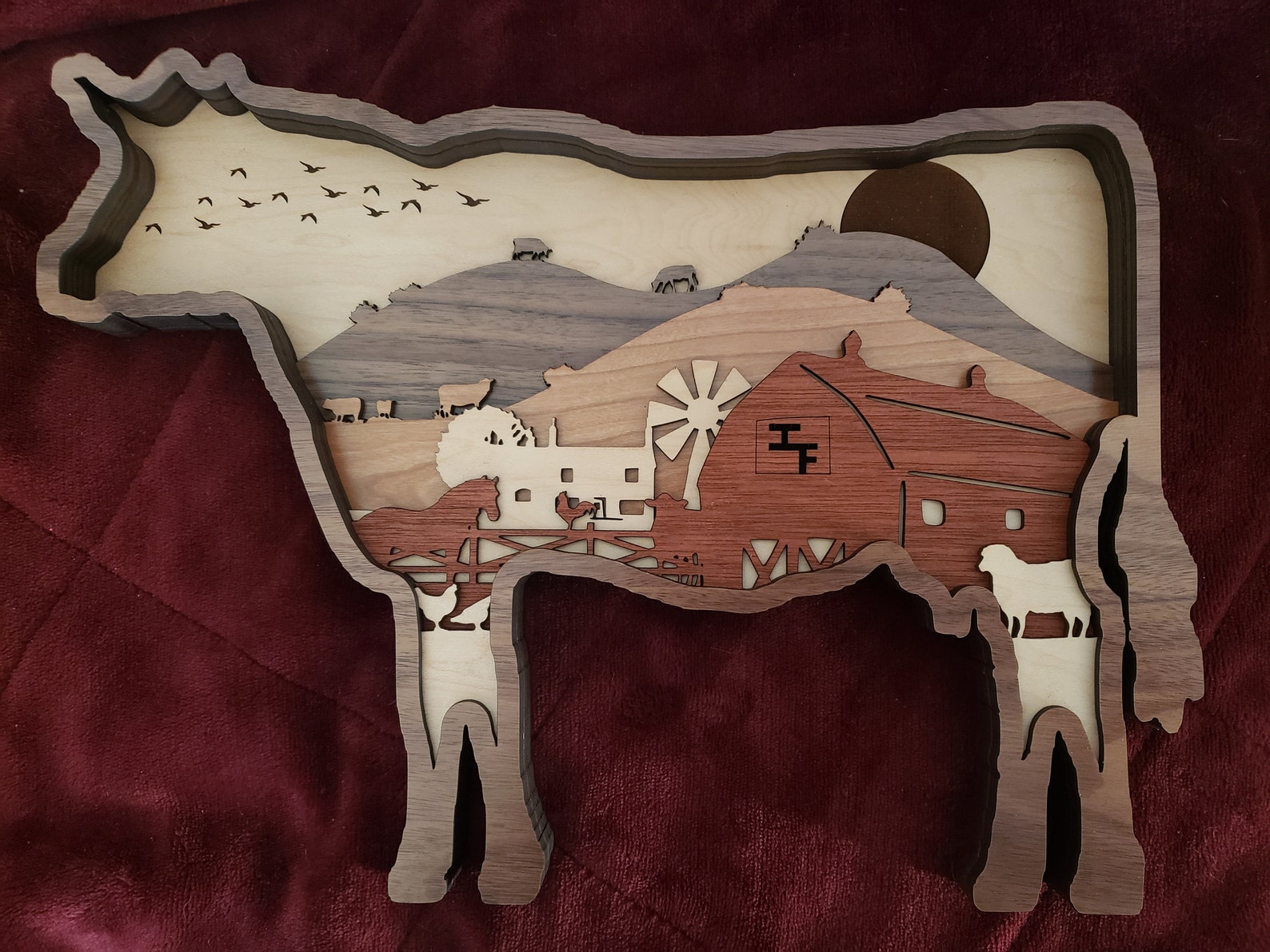 Cow, 7-layer, Svg or Pdf File. Glowforge, Laser Cut, Multilayer, Farm ...