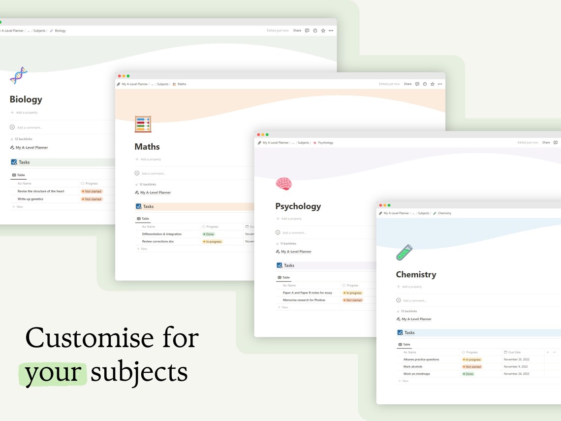 A Level Student Notion Template Academic Planner, Sixth Form Organiser ...