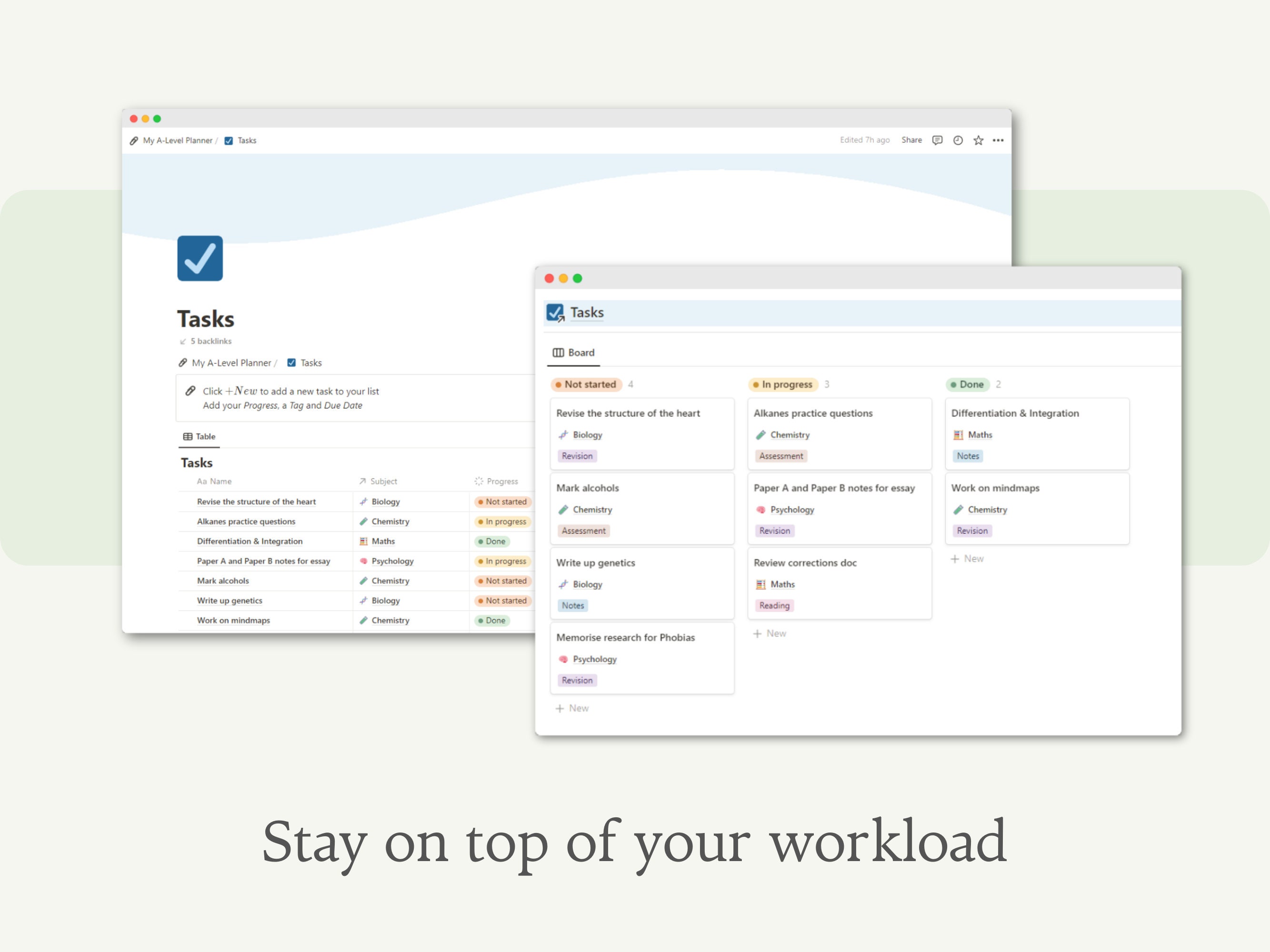A Level Student Notion Template Academic Planner, Sixth Form Organiser ...