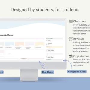 University Student Notion Template Academic Planner, Uni Organiser, Productivity Tool, Digital ...