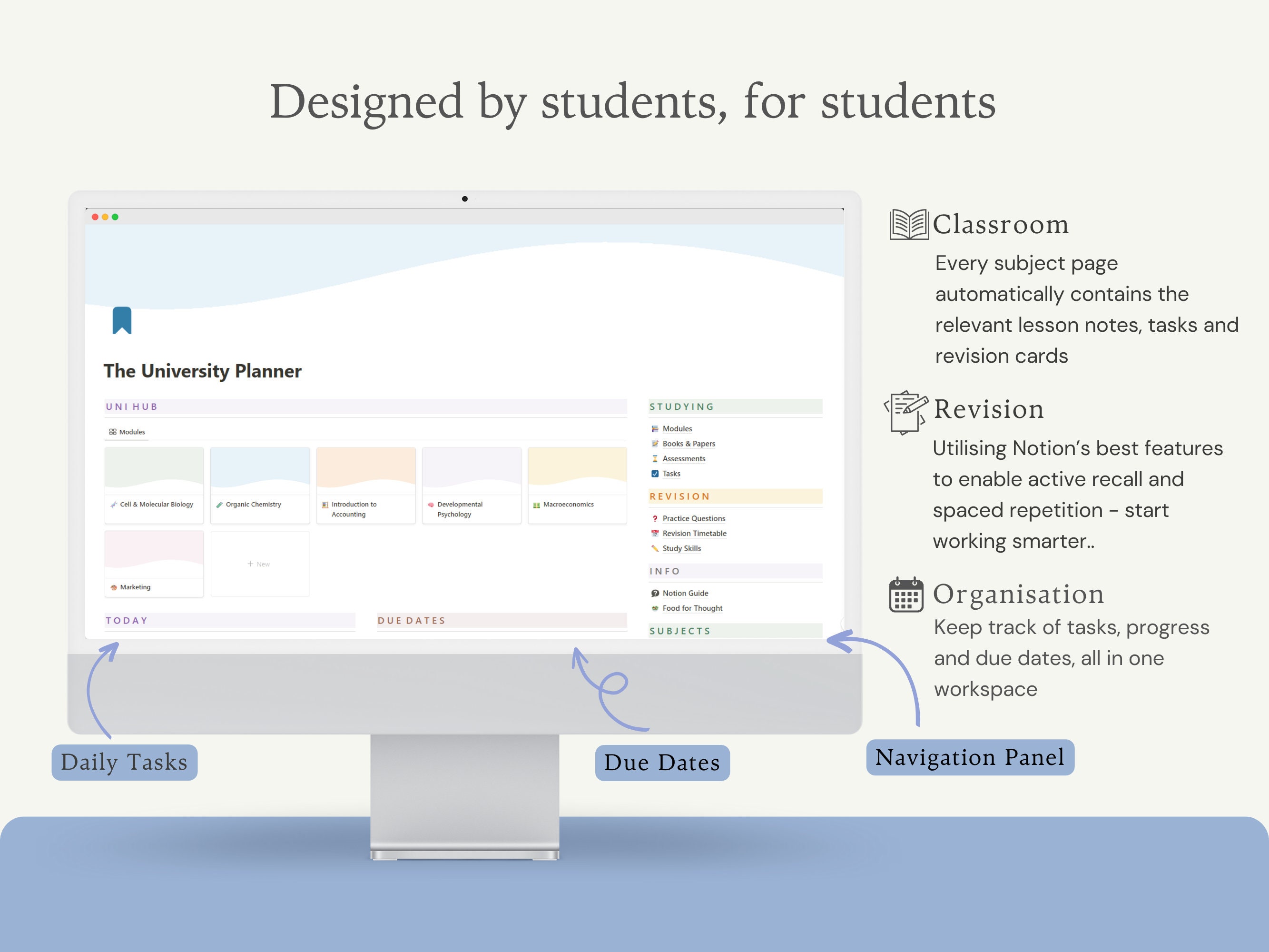 University Student Notion Template Academic Planner, Uni Organiser, Productivity Tool, Digital ...