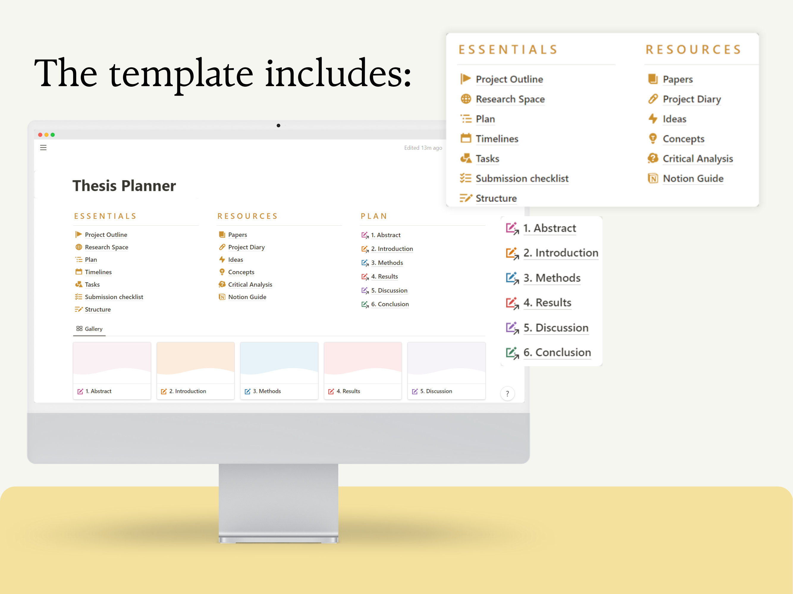 Thesis Planner Notion Template Dissertation Planner, Research Organiser, Productivity Tool ...