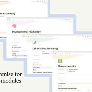 University Student Notion Template Academic Planner, Uni Organiser ...