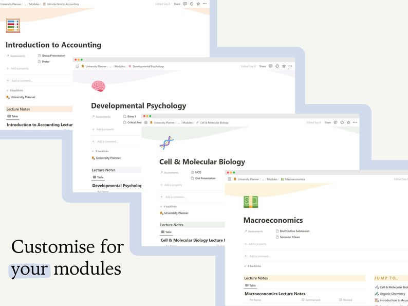 University Student Notion Template Academic Planner, Uni Organiser, Productivity Tool, Digital ...